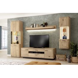 Empinio24 TV-Wohnwand Nr. 2 Eiche bianco teilmassiv 305 cm Sevilla
