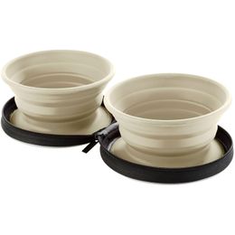 Hunter Silikon Reisenapf mit Tasche List beige / one-size