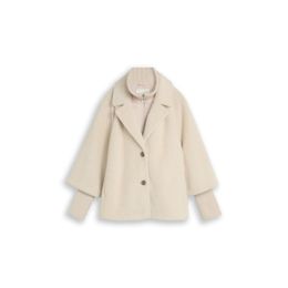 Tom Tailor Damen Cosy Cape Jacke im 2-in-1-Look, wei&szlig;, Uni, Gr. XS