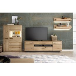 Empinio24 TV-Wohnwand Nr. 3 Eiche bianco teilmassiv 340 cm Sevilla