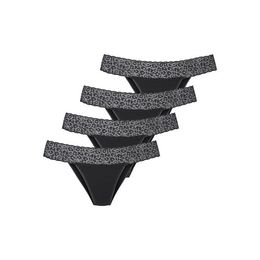 Lascana Brasilslip schwarz Gr. 44/46 f&uuml;r Damen. Mit Spitze. Bequem. Nachhaltig.