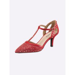 Heine Pumps, Rot, Gr. 41, Damen, Pumps, Material: Synthetik, Textil