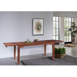 Esstisch mit Ansteckplatten Akazie 200-240/280x100x76 nougat lackiert OXFORD #123
