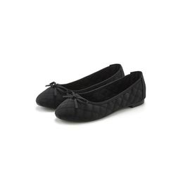 Lascana Ballerina 'Slipper, Schl&uuml;pfschuh, Freizeitschuh, Slip-On-Sneaker,' schwarz Gr. 37 f&uuml;r Damen. Mit Ziern&auml;hte, Schleife