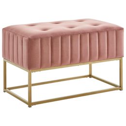 Xora Hockerbank, Gold, Altrosa, Metall, Textil, 1-Sitzer, 72x41x46 cm, Stoffauswahl, Esszimmer, B&auml;nke, Sitzb&auml;nke