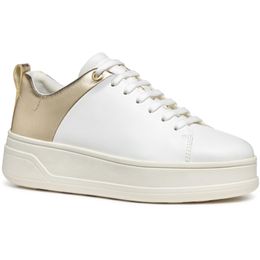 Geox D SPHERICA ECUB-2 Damen Sneaker Wei&szlig;/Lichtgold