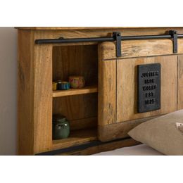 Bett mit Schublade Mango 160x200 natur lackiert RAILWAY #171