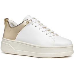 Geox D SPHERICA ECUB-2 Damen Sneaker Wei&szlig;/Lichtgold
