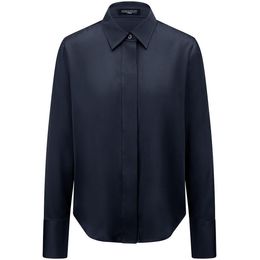 Fadenmeister Berlin - Bluse mit Seide, blau, Gr. 46 / L - Seide