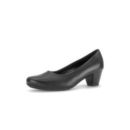 Gabor Damen Pumps, Gr. 43schwarz, Kalbsleder, Schuhe, Trichterabsatz, Businessschuh in Mokassin-Optik, Weite G (=weit)