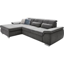 Ecksofa DIE PLANBAR, B:289cm H:85cm T:195cmgrau, 100% Polyester, Wohnzimmer, Sofas, "MP-IN16037 L-Form, Breite 289 cm, mit Federkern-Polsterung", mit