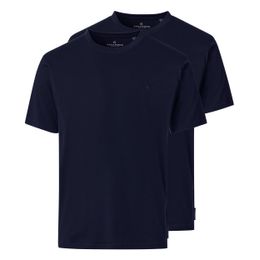 Casamoda Herren T-Shirt "Casamoda T-Shirt Doppelpack uni"dunkelblau, Gr. L, 100% Baumwolle, Shirts