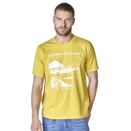 Casamoda Herren T-Shirt "Casamoda T-Shirt Print"gelb, Gr. S, 60% Baumwolle, 40% Polyester, Shirts