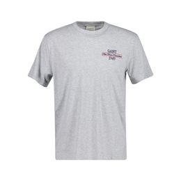Gant Herren T-Shirt "GRAPHIC"grau melange, Gr. M, Jersey, Obermaterial: 100% Baumwolle, Shirts