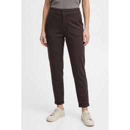 Freequent Damen Stoffhose "FQNANNI-ANKLE-PA"mole, Gr. S, unifarben, Web, Obermaterial: 73% Polyester, 24% Viskose, 3% Elasthan, Hosen, Sommerhose -