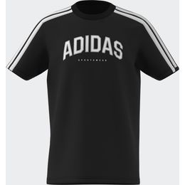 Jungen T-Shirt "J C COLLEG TEE"schwarz, Gr. 140, adidas Sportswear, Obermaterial: 100% Baumwolle, Shirts, mit auff&auml;lliger Grafik, bequeme Passform,