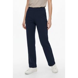 Only Damen Anzughose "ONLPOPTRASH LIFE MW STRAIGHT PANT PNT"night sky, Gr. XS, unifarben, Milano Rib, Obermaterial: 63% Viskose, 32% Nylon, 5%