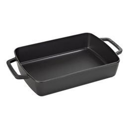 Staub Specialities Ofenform 30 x 20 cm, rechteckig, Schwarz, Gusseisen