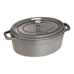 Staub La Cocotte Cocotte 33 cm, oval, Graphit-Grau, Gusseisen