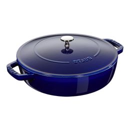 Staub Braisers Br&auml;ter mit Chistera Drop-Structure 28 cm, rund, Dunkelblau, Gusseisen