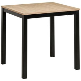 Mid.you Esstisch, Schwarz, Sonoma Eiche, Metall, Holzwerkstoff, rechteckig, eckig, 70x76x80-120 cm, ausziehbar, Esszimmer, Tische, Esstische, Esstische ausziehbar
