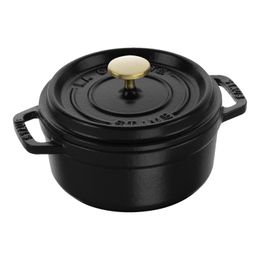 Staub La Cocotte Cocotte 12 cm, rund, Schwarz, Gusseisen