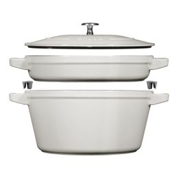 Staub Stackable Set Kochtopfset Stackable 2-tlg, rund, Weisser Tr&uuml;ffel, Gusseisen