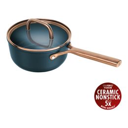 Zwilling Milano Stieltopf mit Glasdeckel 18 cm, Aluminium, Blau