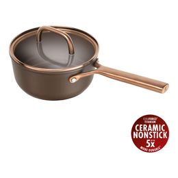 Zwilling Milano Stieltopf mit Glasdeckel 18 cm, Aluminium, Braun