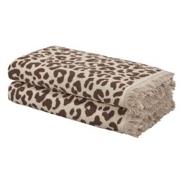 Strandtuch OTTO HOME, B:180cm L:90cmbeige, Frottier, Obermaterial: 100% Baumwolle, Handt&uuml;cher, "Tiffani, Leopardenmuster, Premium Strandt&uuml;cher 2-tlg,