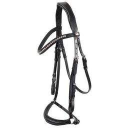 Hans Melzer Horse Equipment Hans Melzer Trense Valluhn schwarz/silber hannoversches Reithalfter WB (Warmblut)