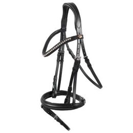 Hans Melzer Horse Equipment Hans Melzer Trense Valluhn schwarz/silber englisches Reithalfter WB EXTRA (KB-Kaltblut)