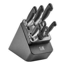 Zwilling VIER STERNE 7-tlg, Selbstsch&auml;rfender Messerblock, Anthrazit