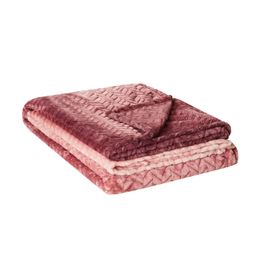 Fleecedecke Zopf Verlauf rosa/pink Synthetik Ma&szlig;e (cm): B: 150 Accessoires > Decken > Wohndecken &raquo; Sofa DE