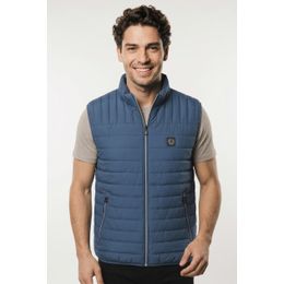 Lerros Herren Steppweste, blau, Gr. XXL, unifarben, Web, Obermaterial: 100% Polyester, Westen, mit Rei&szlig;verschluss und Stehkragen