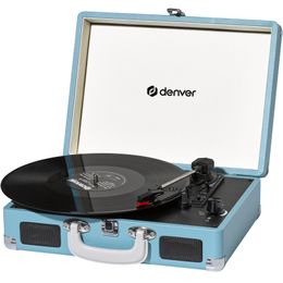 Denver VPL-120 Plattenspieler, 2x1W Lautsprecher, Koffer, blau