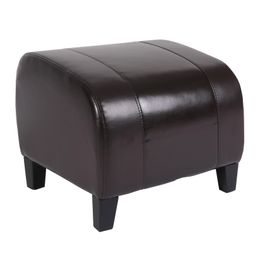 MCW Hocker Sitzw&uuml;rfel Sitzhocker Aversa, Leder + Kunstleder, 37x45x47 cm MVG-zertifiziert ~ braun
