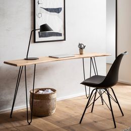 Schreibtisch FineBuy B&uuml;rotisch 150 cm Akazie Massivholz Computertisch Baumkante