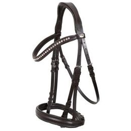 Hans Melzer Horse Equipment Hans Melzer Trense Calgary englisches Reithalfter ohne Sperrriemen braun/silber WB (Warmblut)