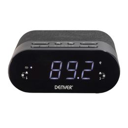 Denver CRQ-107 Radiowecker &ndash; PLL/FM, Dual Alarm, Qi-Ladung, schwarz