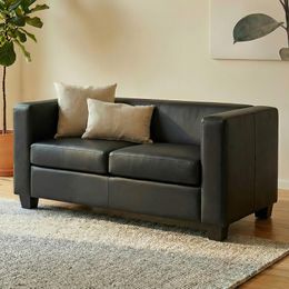 MCW 2er Sofa Lille, Kunstleder ~ schwarz