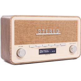 Denver DAB-18 Retro Radio&ndash;DAB+, Bluetooth und Wecker, helles Holz