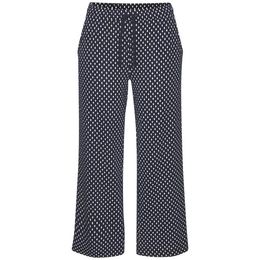 s.Oliver Pyjamahose blau Gr. 32/34 f&uuml;r Damen. Mit Allover-Druck. Bequem. Nachhaltig.