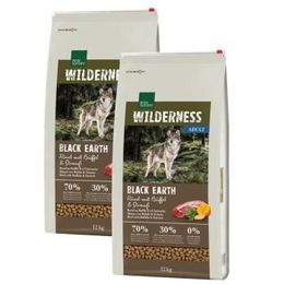 REAL NATURE WILDERNESS Trockenfutter Hund, Adult, Black Earth, Rind mit Strau&szlig; und B&uuml;ffel 2x12 kg