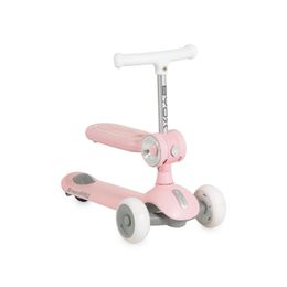 Byox Kinderroller StreetPro 2in1 Laufrad PU-Rollen Musik Licht h&ouml;henverstellbar rosa