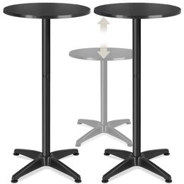 TecTake&reg; Aluminium-Bistrotisch, wetterfest, klappbar, Zementsockel, Belastbarkeit 60 kg, h&ouml;henverstellbare Kunststofff&uuml;&szlig;e