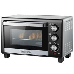 Steinborg Minibackofen 15L Kr&uuml;melblech 60 min Timer 100-230&deg;C 1200W
