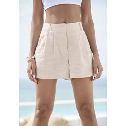 Lascana Webshorts beige Gr. 46 f&uuml;r Damen. Gerade