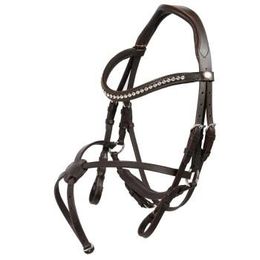 Hans Melzer Horse Equipment Hans Melzer Trense Calgary mexikanisches Reithalfter braun/silber VB/ COB (Vollblut)