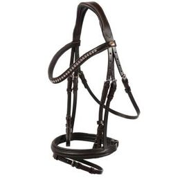 Hans Melzer Horse Equipment Hans Melzer Trense Calgary englisches Reithalfter braun/silber WB EXTRA (KB-Kaltblut)